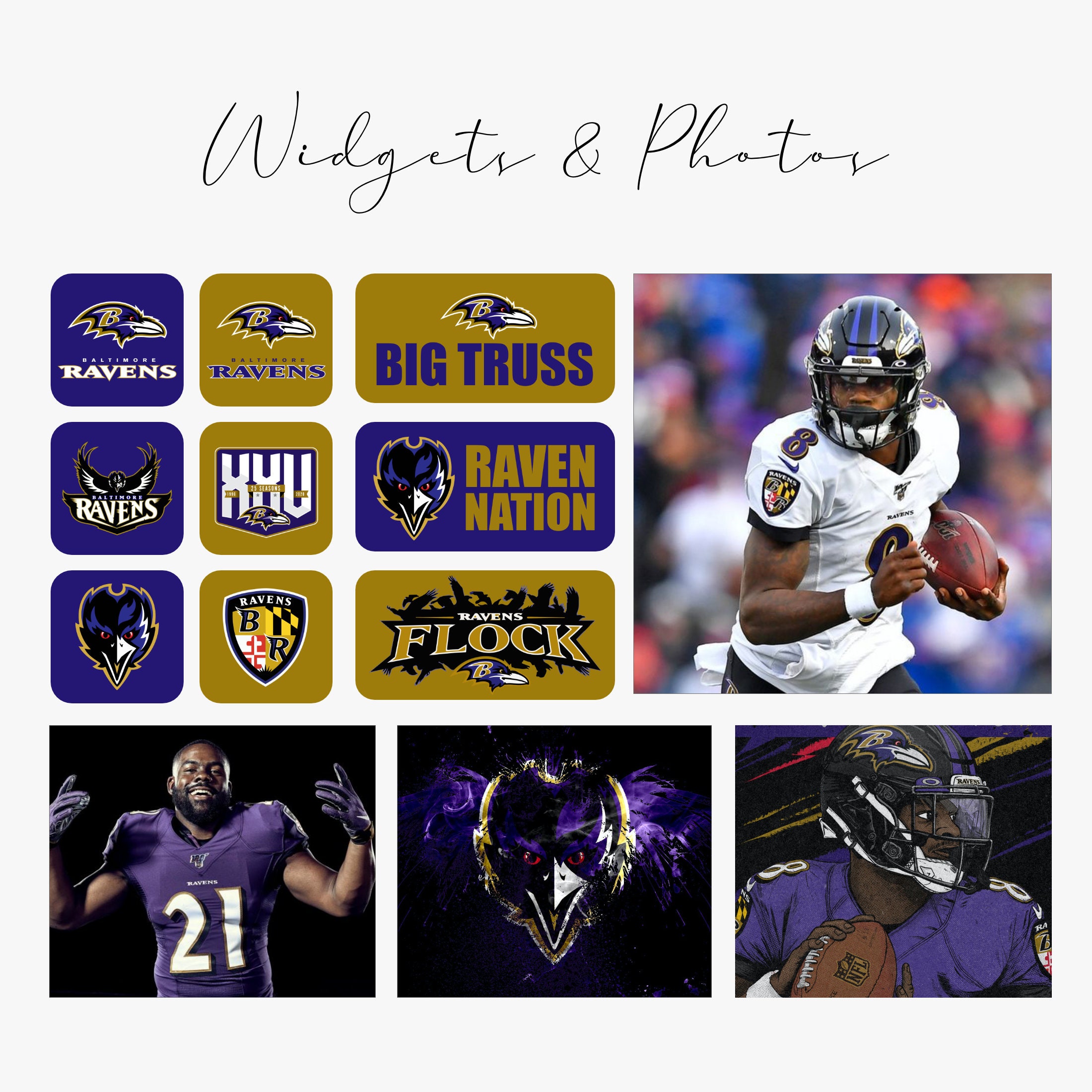 Baltimore Ravens Ios14 Icon Theme Pack Ios14 Icons Bundle | Etsy