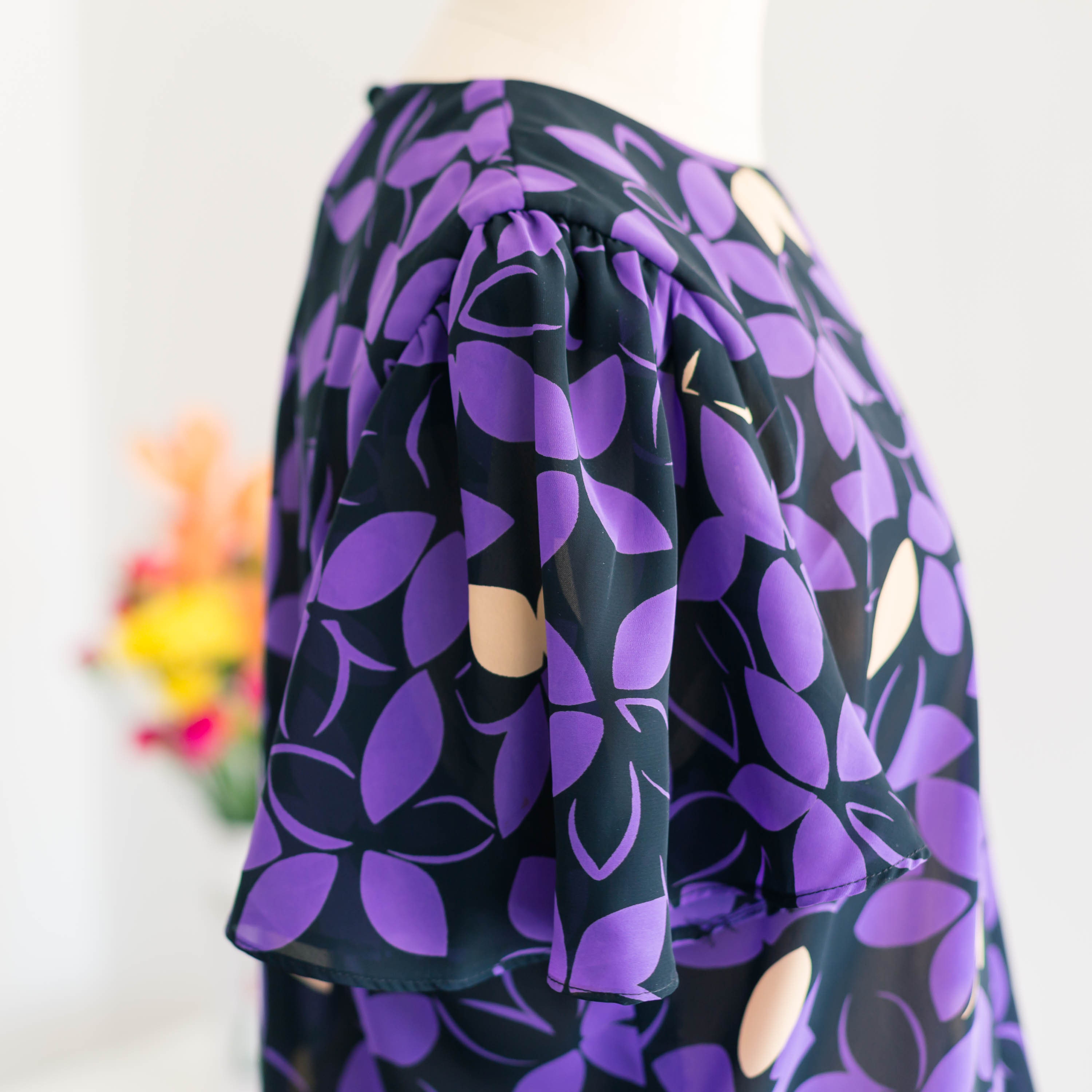 1970's Flowy Feminine Geometric Black and Purple Vintage - Etsy