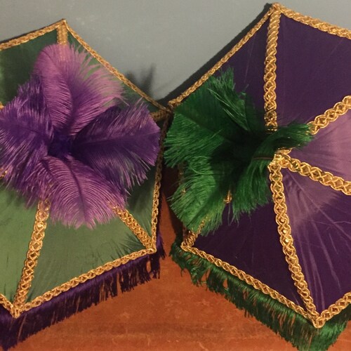 Second Line Umbrella Parasol Mardi Gras Purple Green Yellow - Etsy