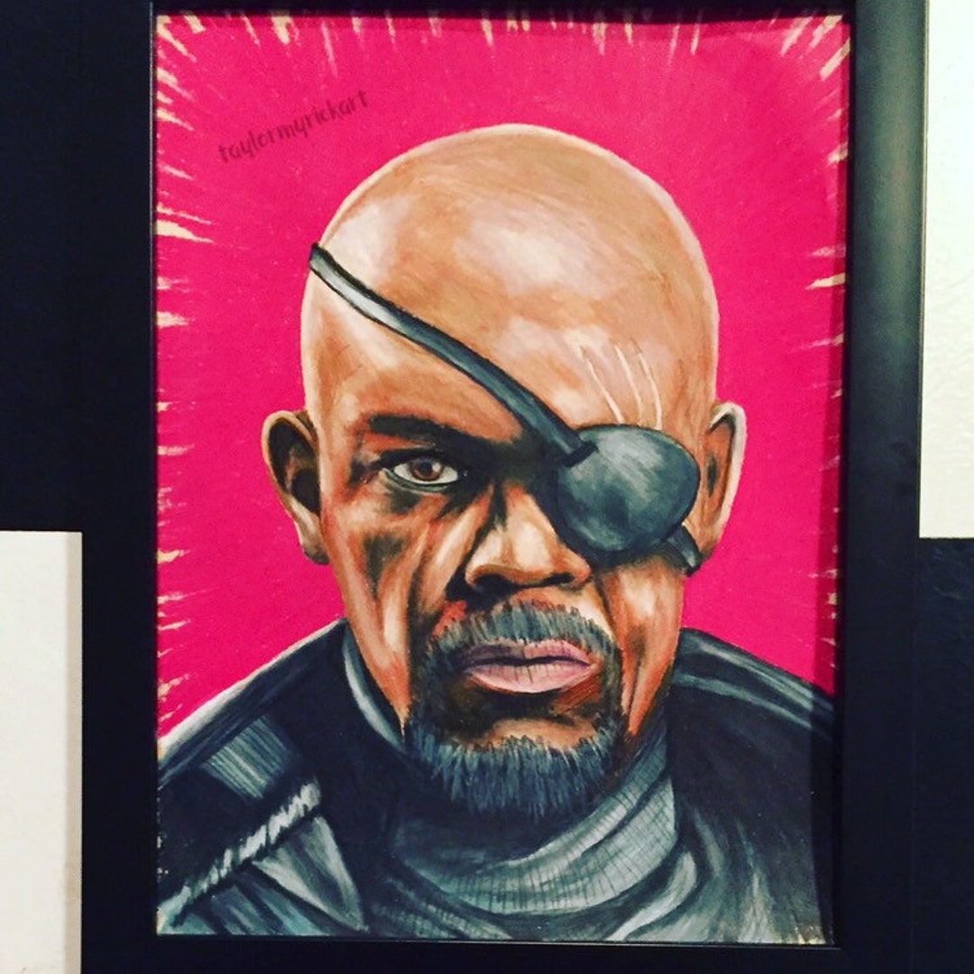Nick Fury Marvel Avengers Drawing - Etsy