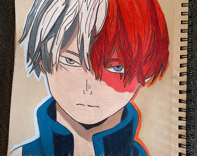 My Hero Academia Shoto Todoroki Drawing - Etsy