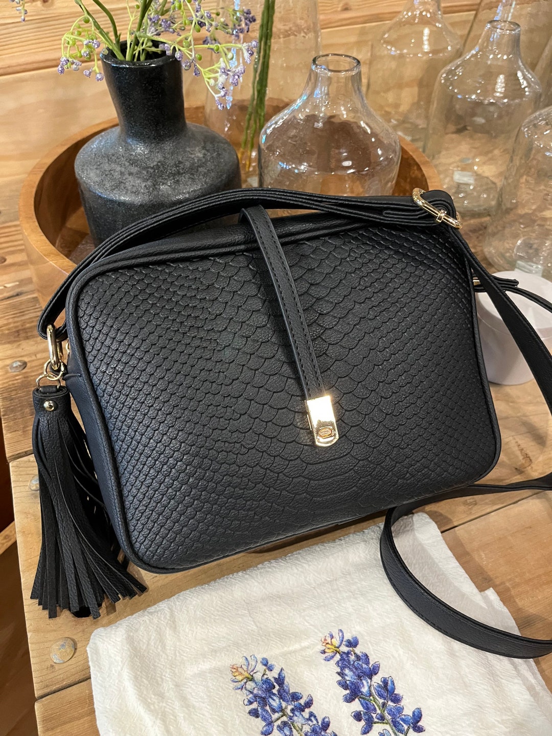 Fashion Tassel Realer Rectangular Medium Shoulder Bag for - Etsy