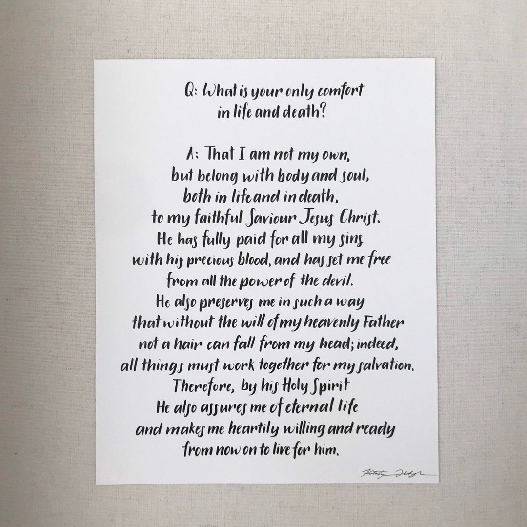 Heidelberg Catechism Question 1 8x10 Art Print - Etsy