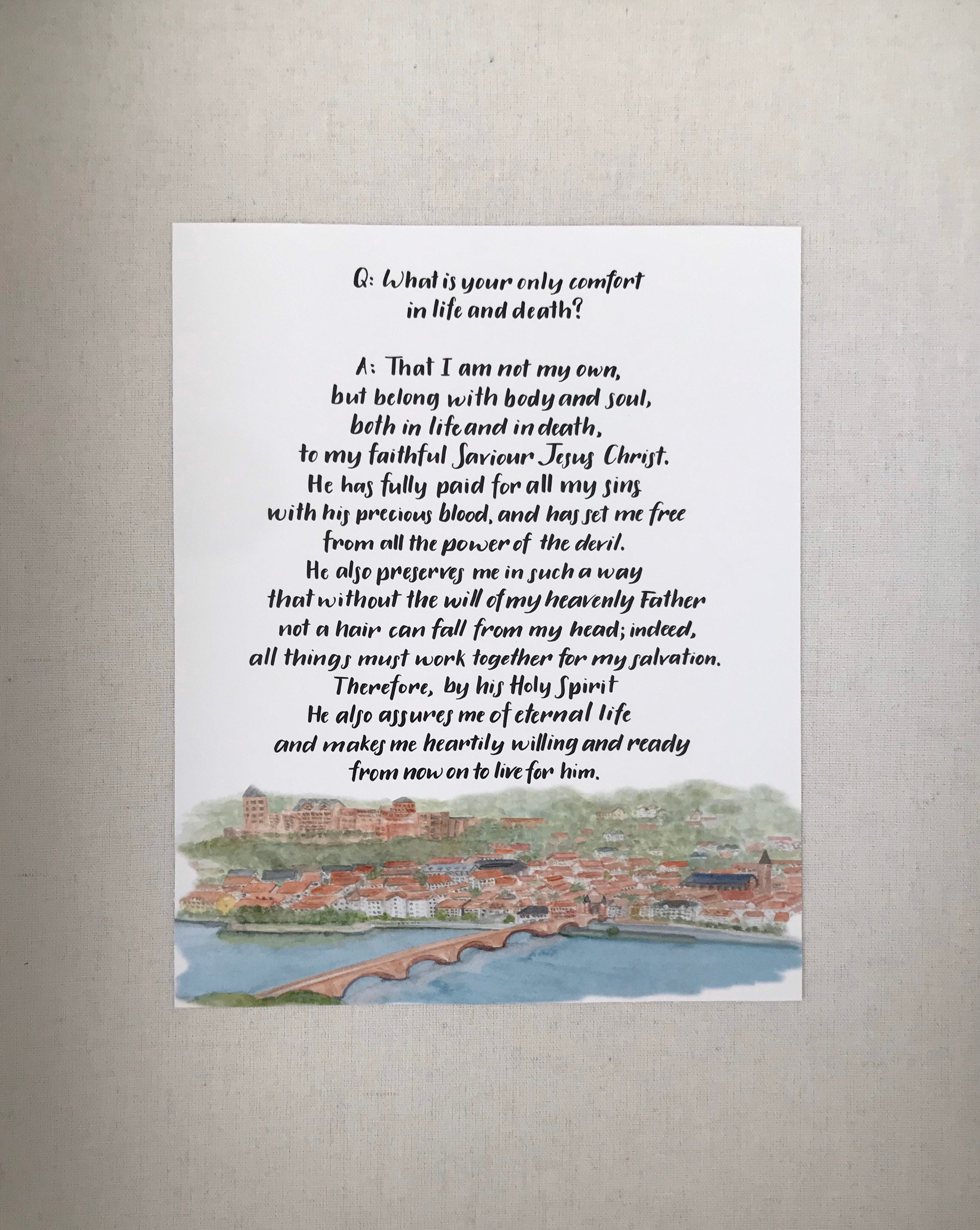 Heidelberg Catechism Question 1 8x10 Art Print | Etsy