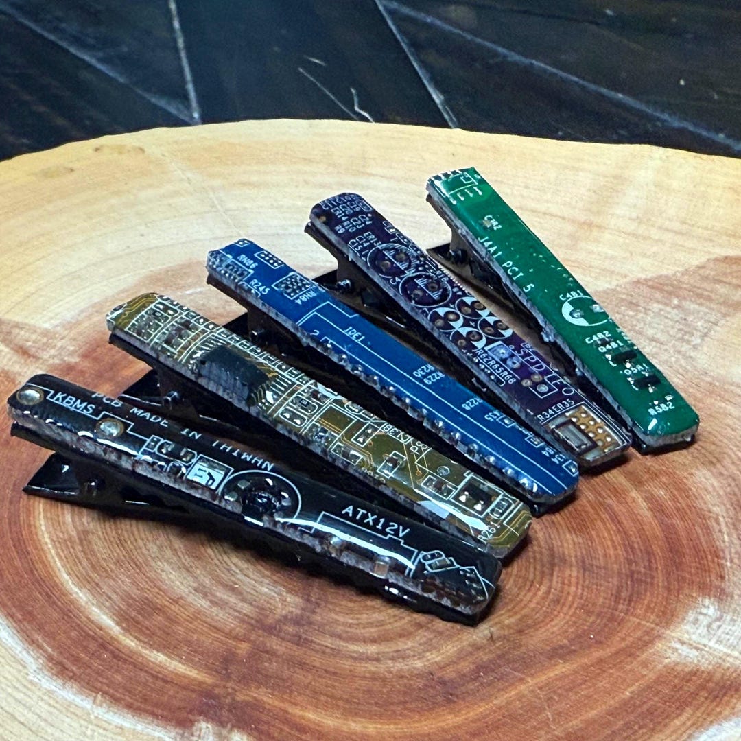Upcycled Circuit Board Hair Clip: Handmade Tech Geek Accessory - Etsy