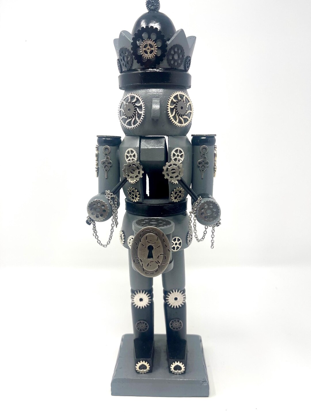 Skull Steampunk Nutcracker • Black Silver Nutcracker Christmas Holiday ...