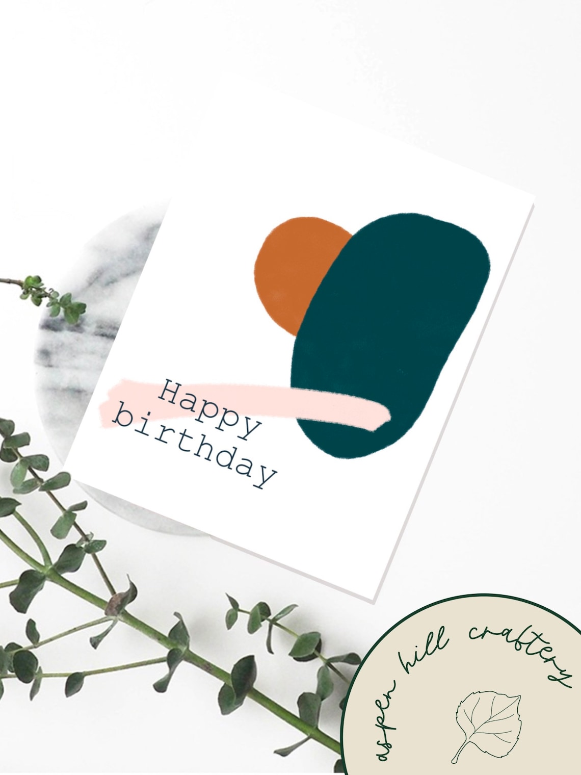 Minimal Birthday Card, Minimalist, Geometric Shapes, Modern Abstract ...