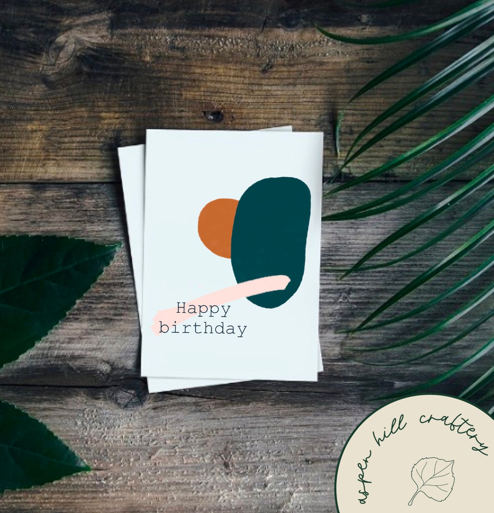 Minimal Birthday Card, Minimalist, Geometric Shapes, Modern Abstract ...