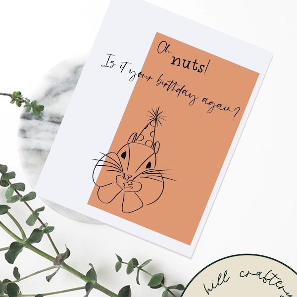 Chipmunk Birthday Card - Etsy