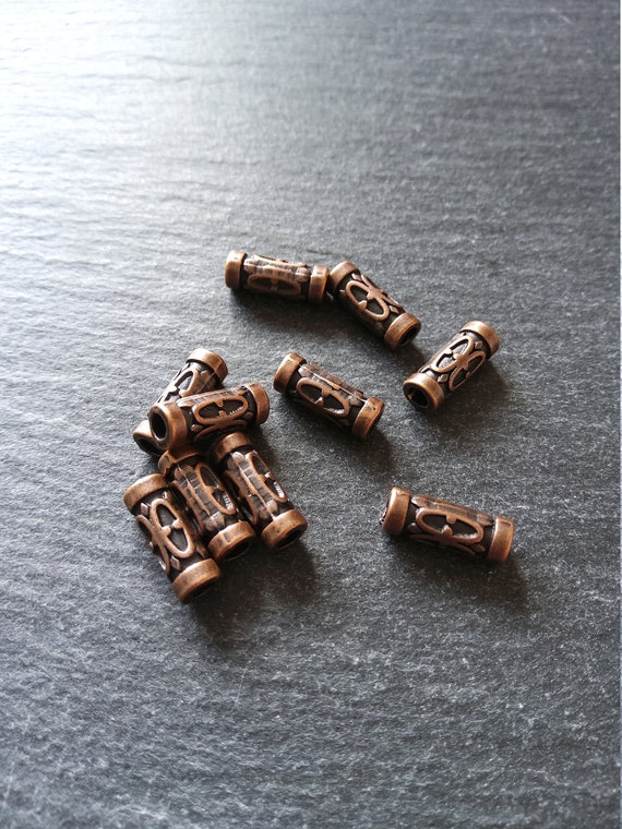 10 or 50 Antique Copper Tone Tube Column Beads 13x5mm. Nickel - Etsy