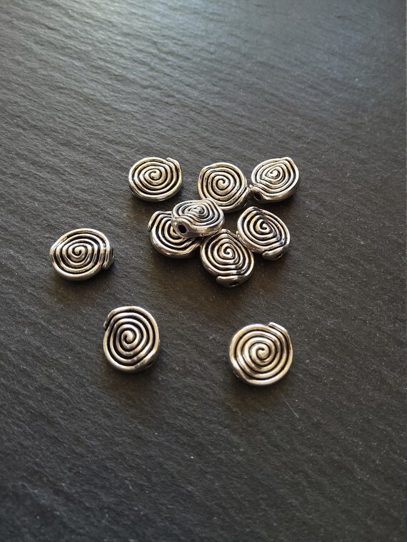 10 or 50 Silver Tone 12mm Spiral Metal Beads 12x11x4mm - Etsy