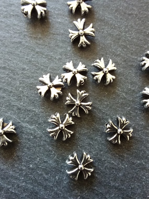 20 or 100 Antique Silver Templar Cross Beads 9x8mm | Etsy