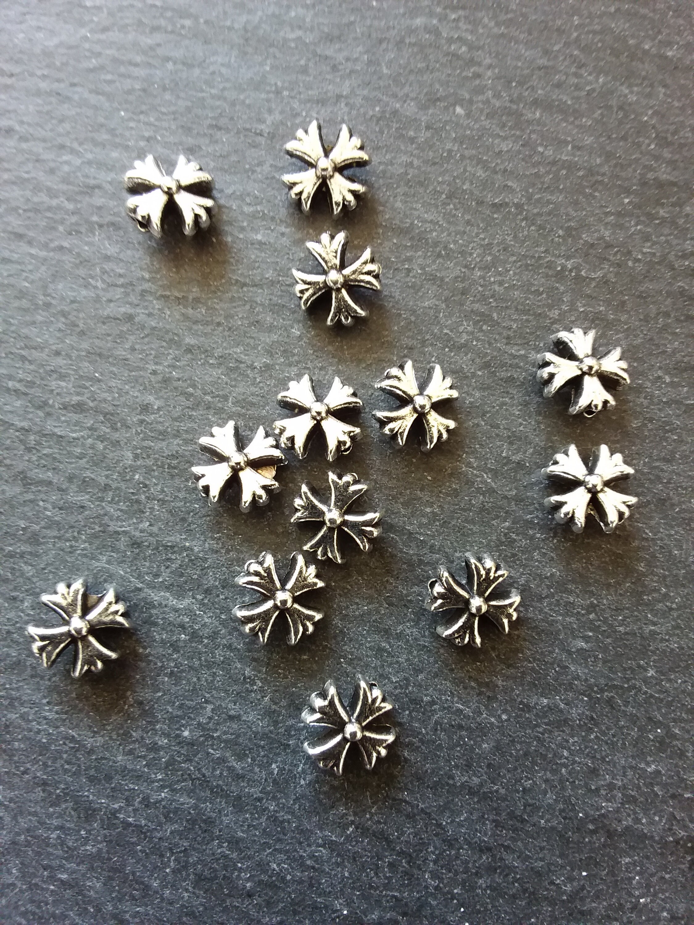 20 or 100 Antique Silver Templar Cross Beads 9x8mm | Etsy