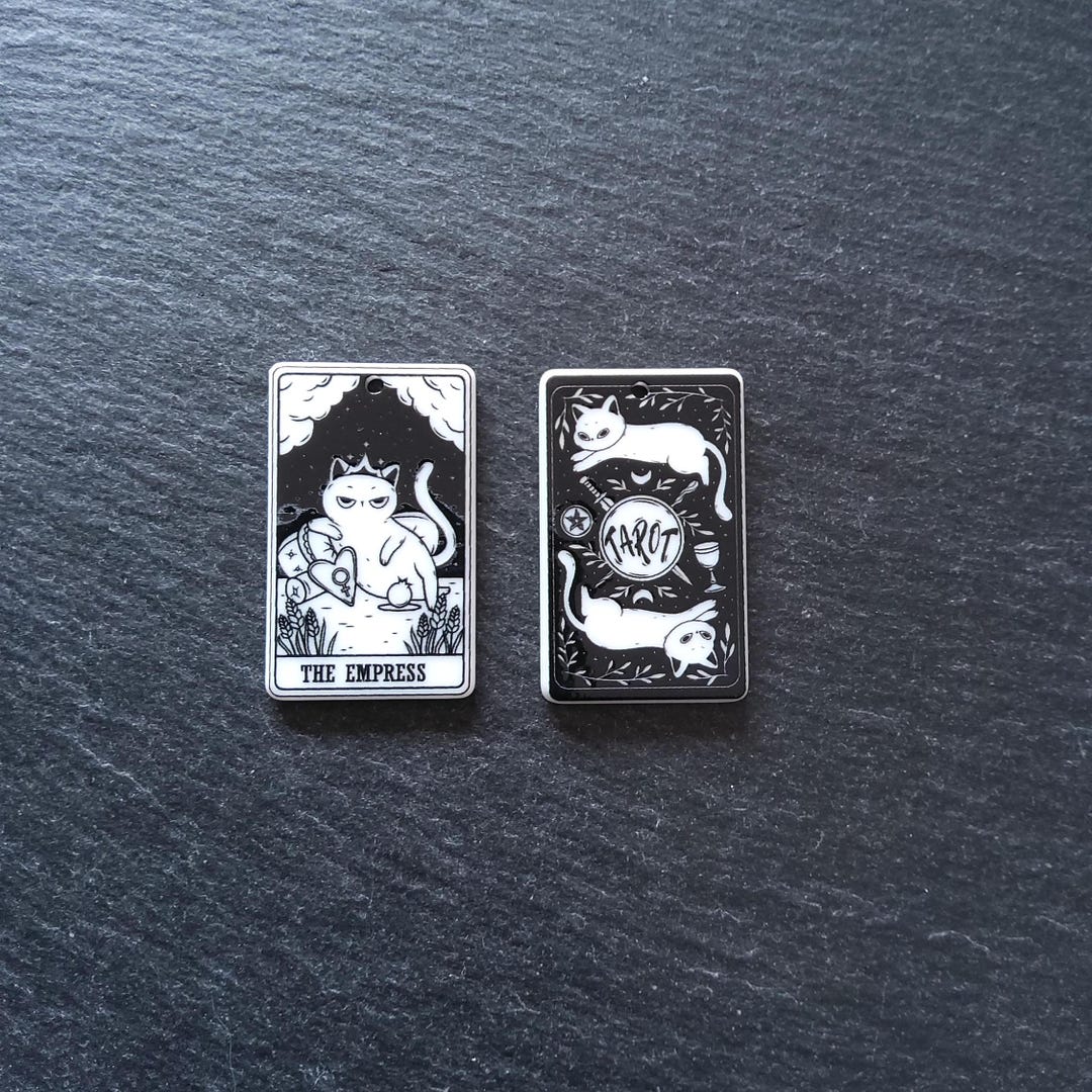 2 or 10 the Empress Cat Tarot Card Charms White & Black Resin 38x23mm ...