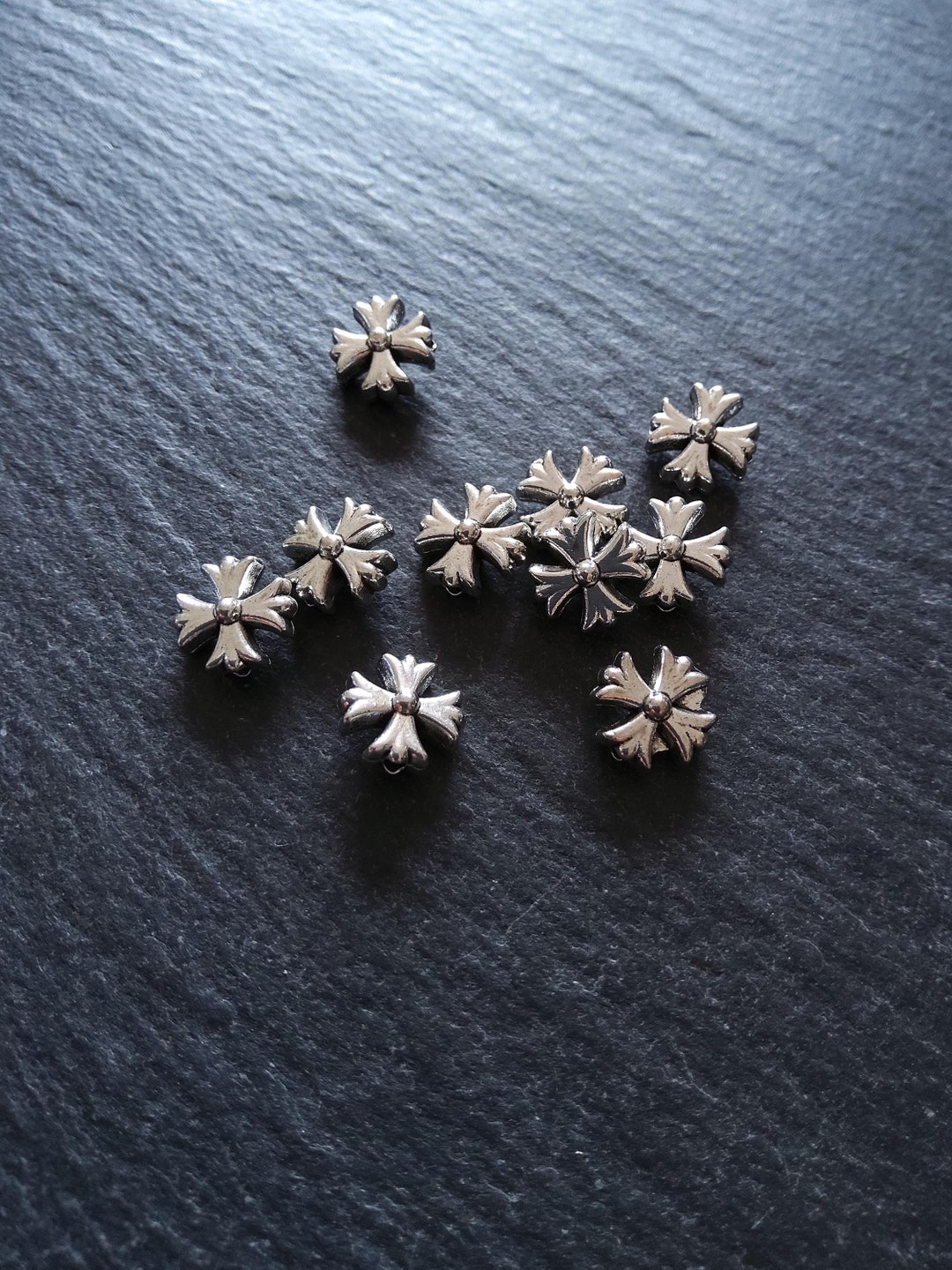 20 or 100 Antique Silver Templar Cross Beads 9x8mm - Etsy