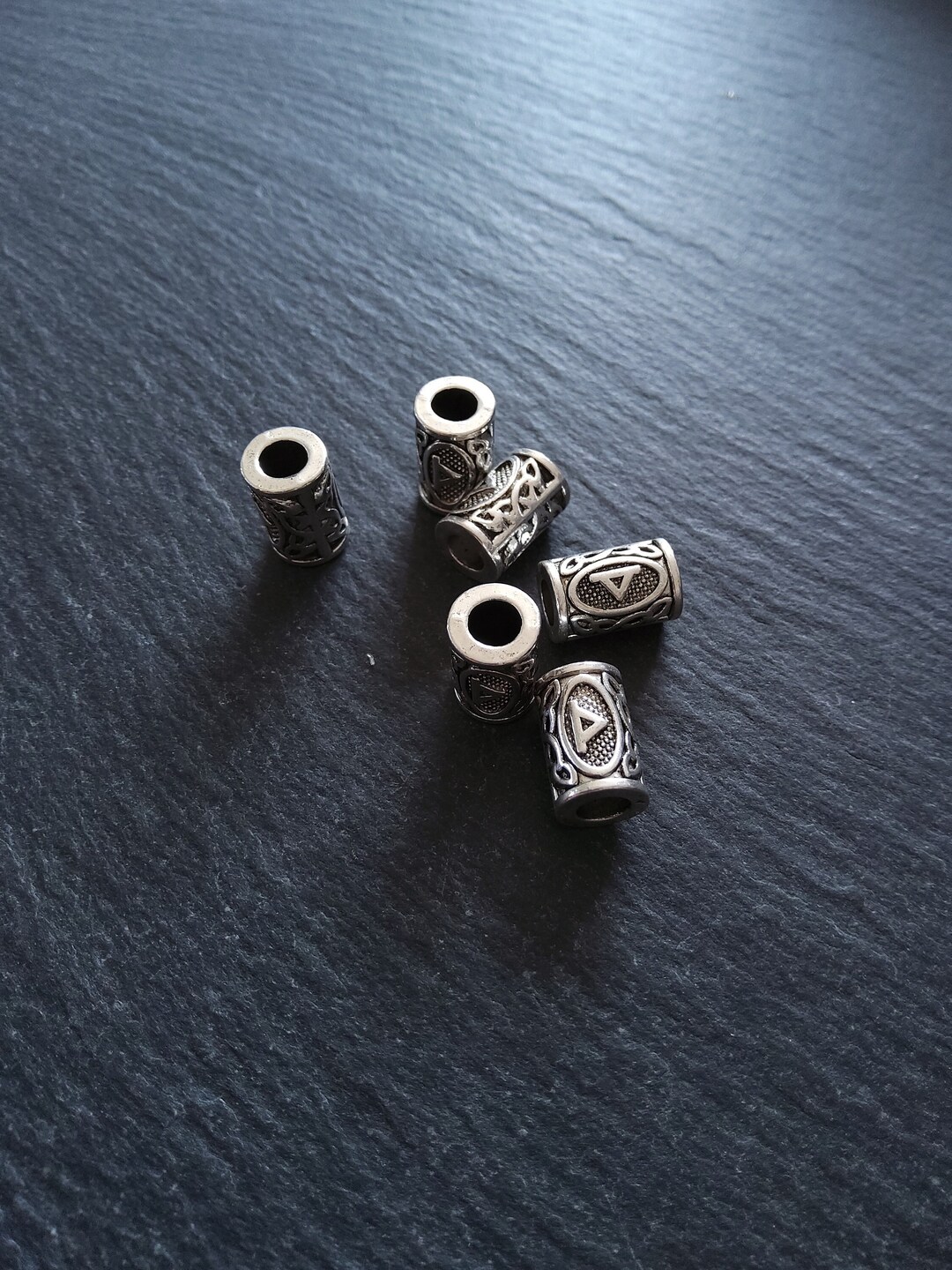 6 or 30 Thurisaz Thorn Rune Beads Elder Futhark Antique Silver Tone ...