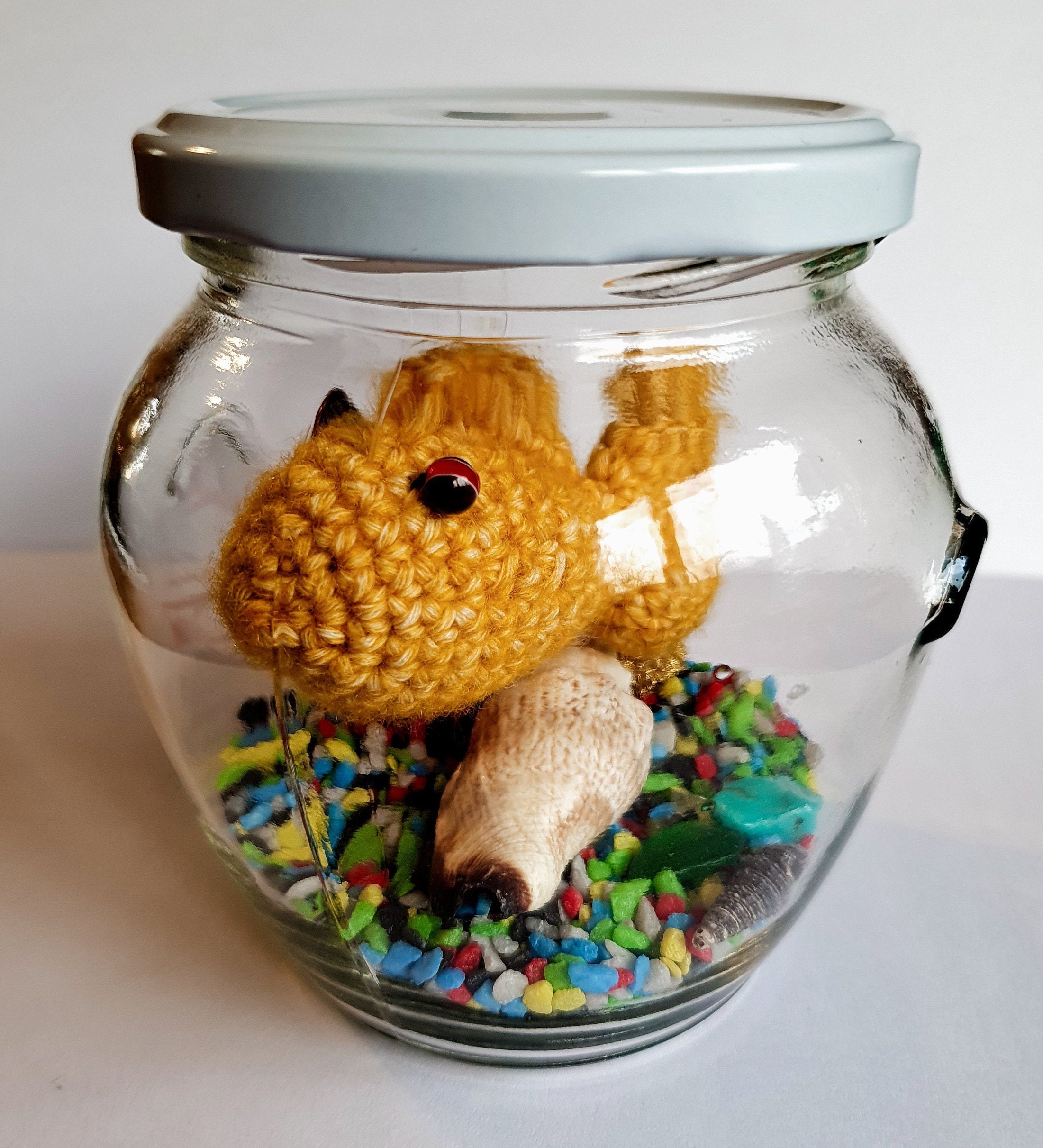 Goldfish Bowl. Amigurumi Aquarium. Crochet Fish in a Larger - Etsy