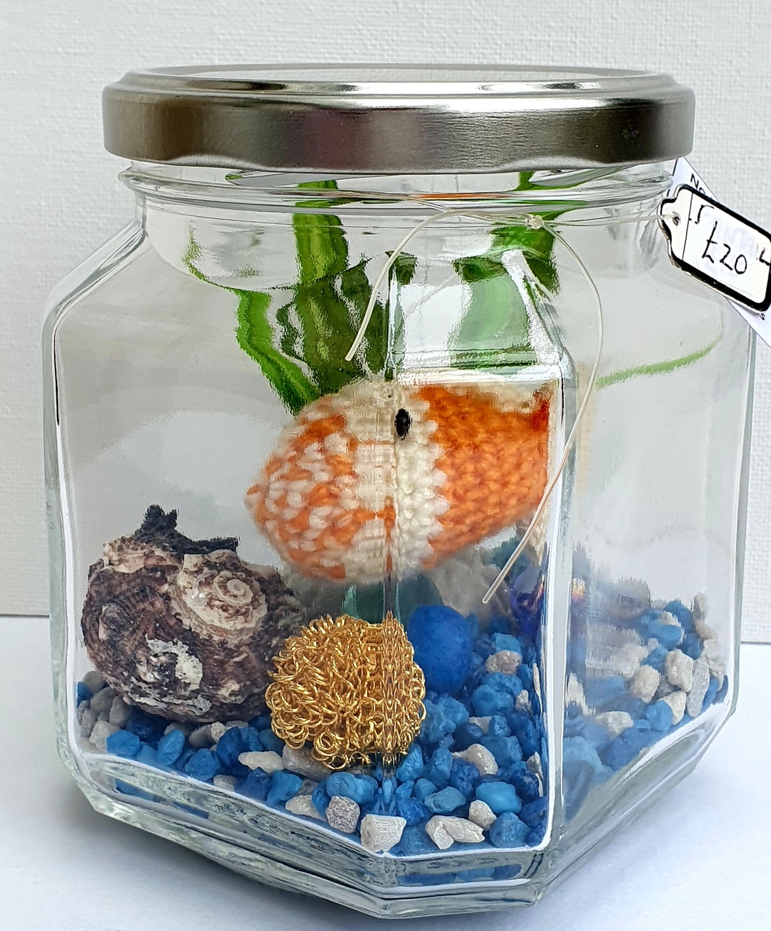 Goldfish Bowl. Amigurumi Aquarium. Crochet Fish in a Larger Jar With ...