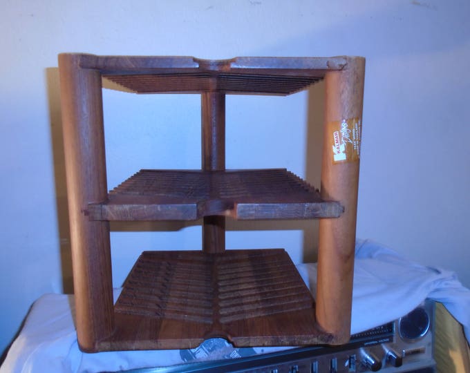 Kalmar Designs Teak Wood CD Storage - Etsy