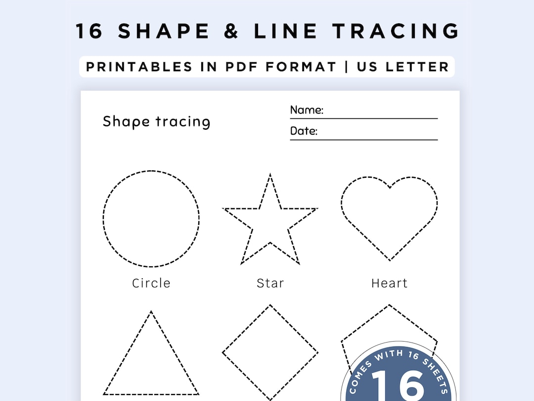 Preschool Shape Tracing Line Tracing Preschool Curriculum Kindergarten ...