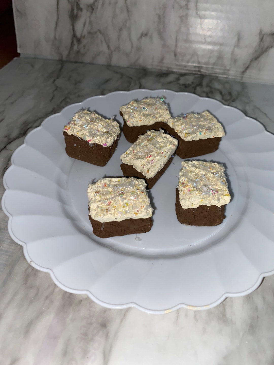 Handmade Fake Food Tier Display 6-piece Buttercream Vanilla Iced ...