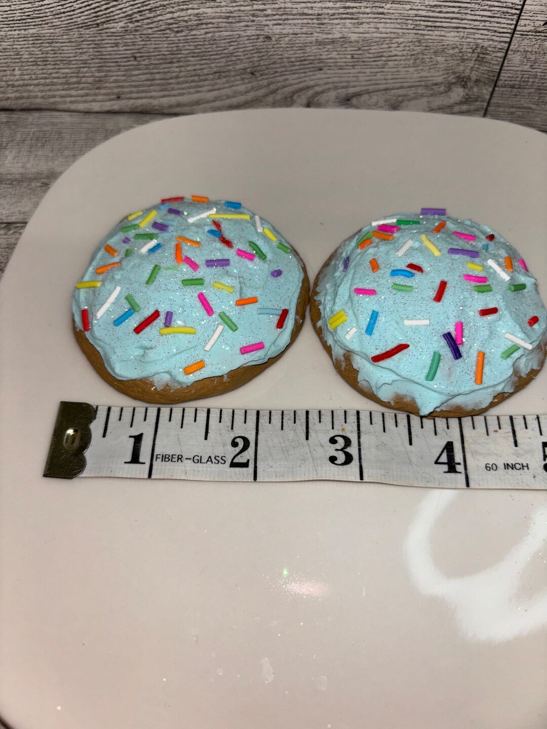 2-piece Light Blue Frosted Sugar Cookies W Rainbow Sprinkles Glitter ...