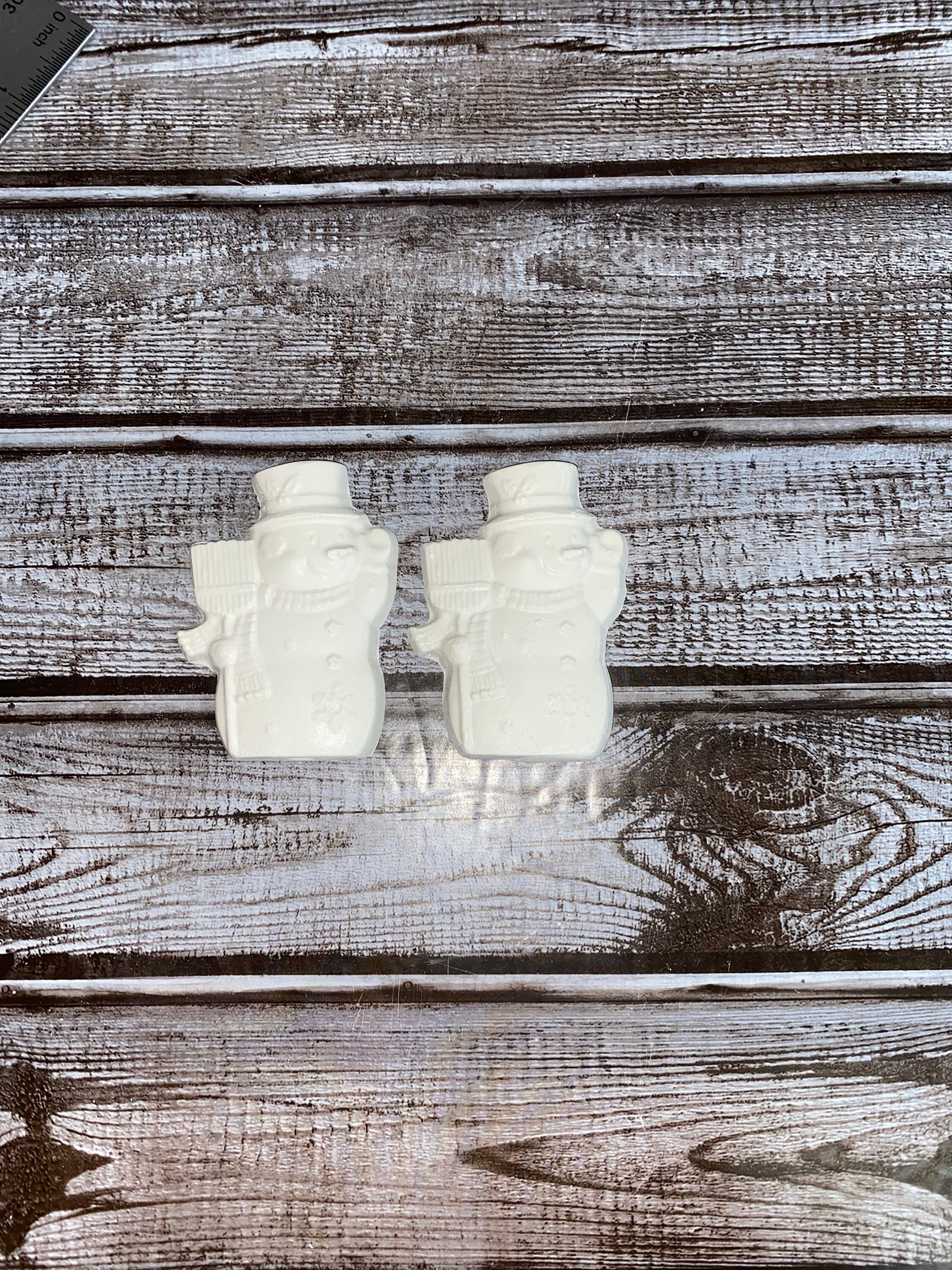 Ready to Paint Plaster Craft Chalkware 2 Pieces Snowman Ornament ...