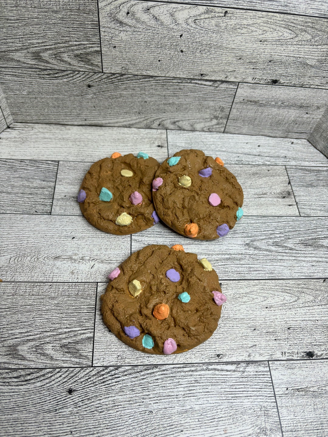 3 Piece Large Pastel Chocolate Chip Cookies Easter Valentines Day Fake ...