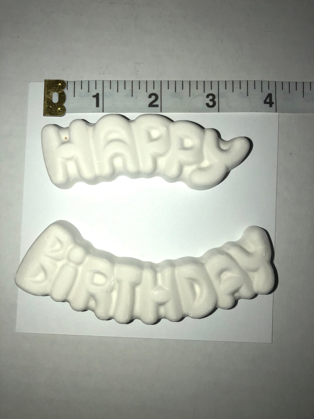 Raised Thick Plaster HAPPY BIRTHDAY 2 Pc Set Ready to Paint Plaster ...