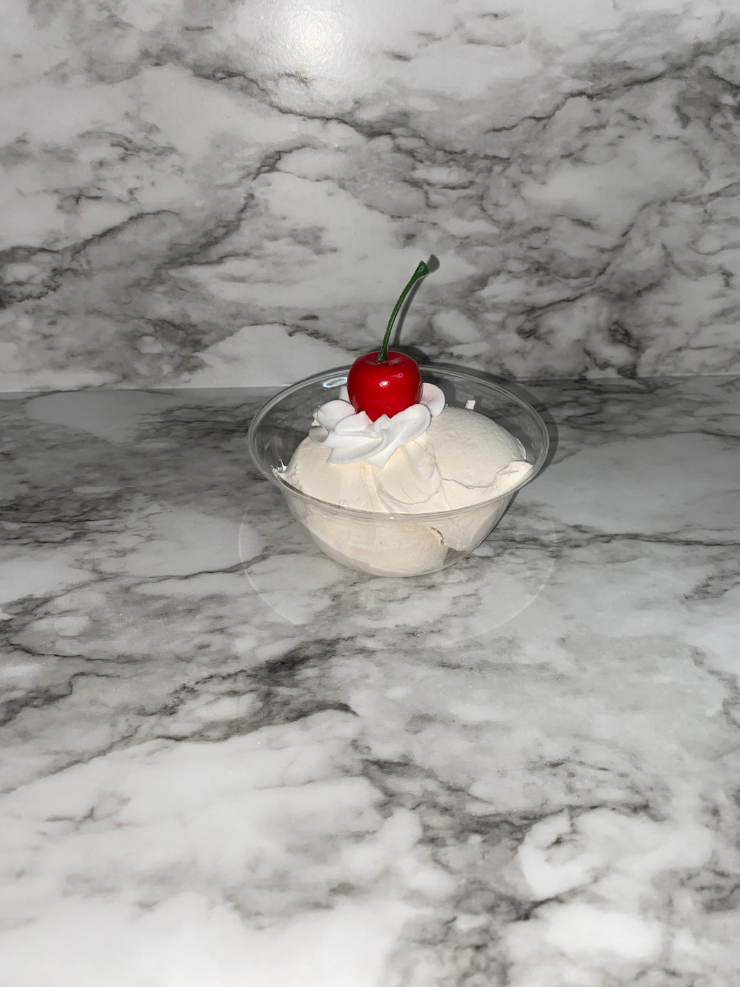 Fake Kitchen Display Food 2 Scoops of Vanilla Ice Cream in a Plastic ...