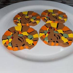 Fake Food Display 4 Piece Painted Thanksgiving TURKEY Sugar Cookies ...