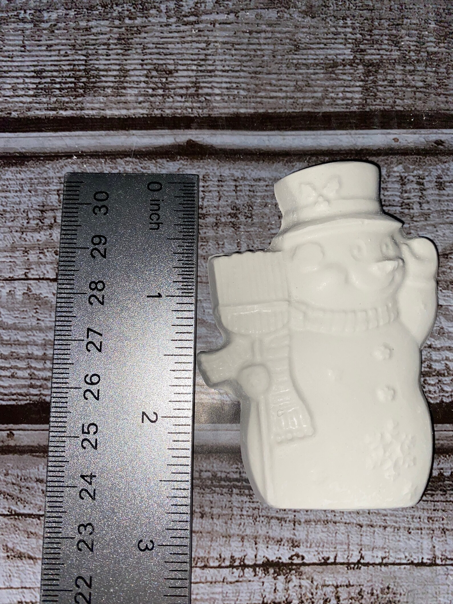 Ready to Paint Plaster Craft Chalkware 2 Pieces Snowman Ornament ...