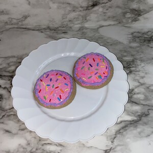 Fake Food Tier Display 2 Piece PINK Frosted Easter Sugar Cookies W ...