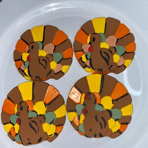 Fake Food Display 4 Piece Painted Thanksgiving TURKEY Sugar Cookies ...