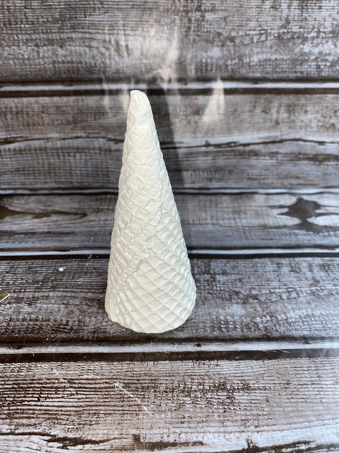 Ready to Paint Plaster Craft Chalkware Waffle Style Cone for Ice Cream ...