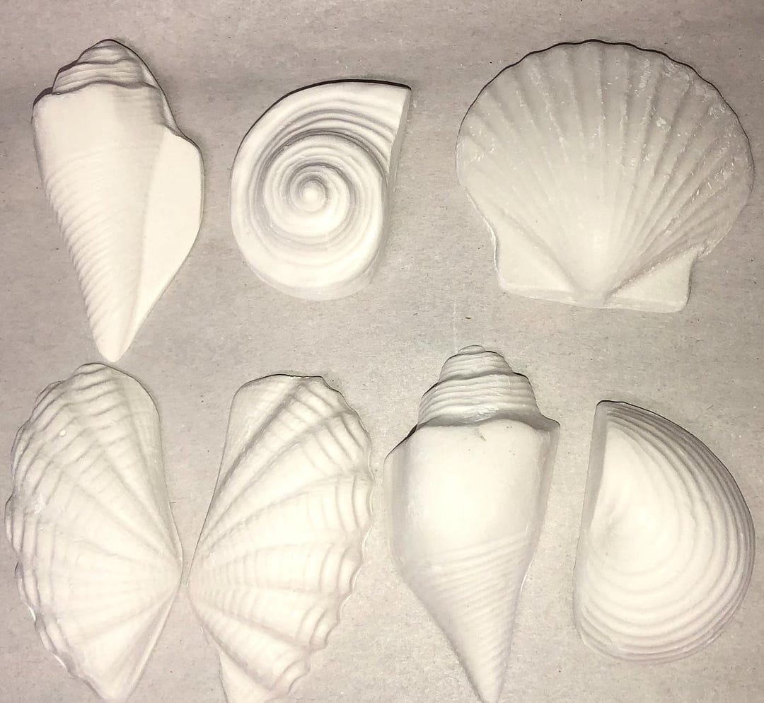 Ready to Paint Plaster Craft Chalkware Fake Food Seashells 7 Asst ...