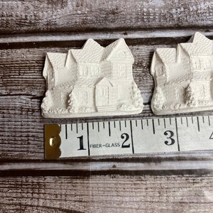 Ready to Paint Plaster Craft Chalkware 2 Pieces Log Cabin House Candy ...