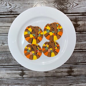 Fake Food Display 4 Piece Painted Thanksgiving TURKEY Sugar Cookies ...
