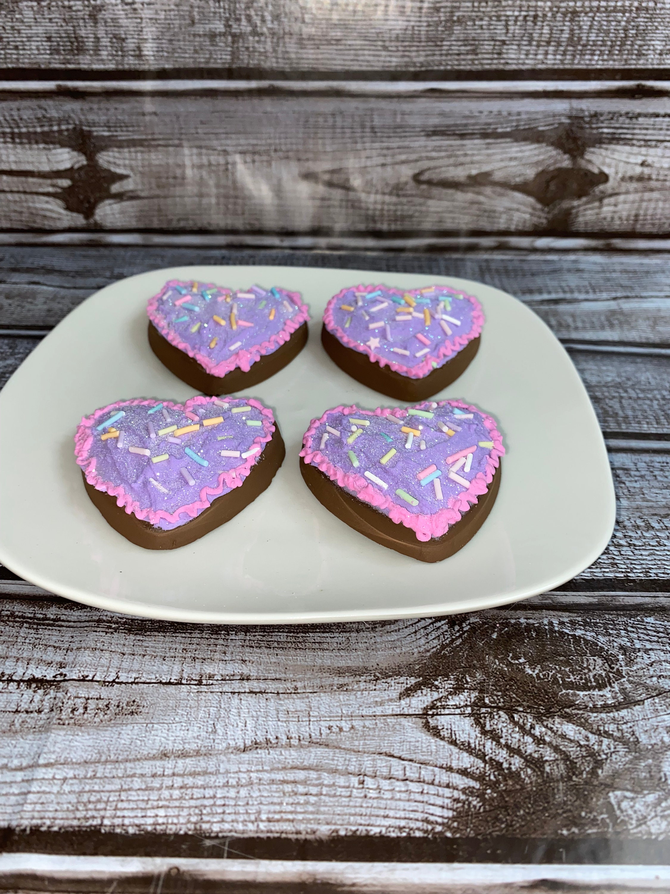 Faux Handmade Fake Food Display 4 Piece Purple and Pink - Etsy