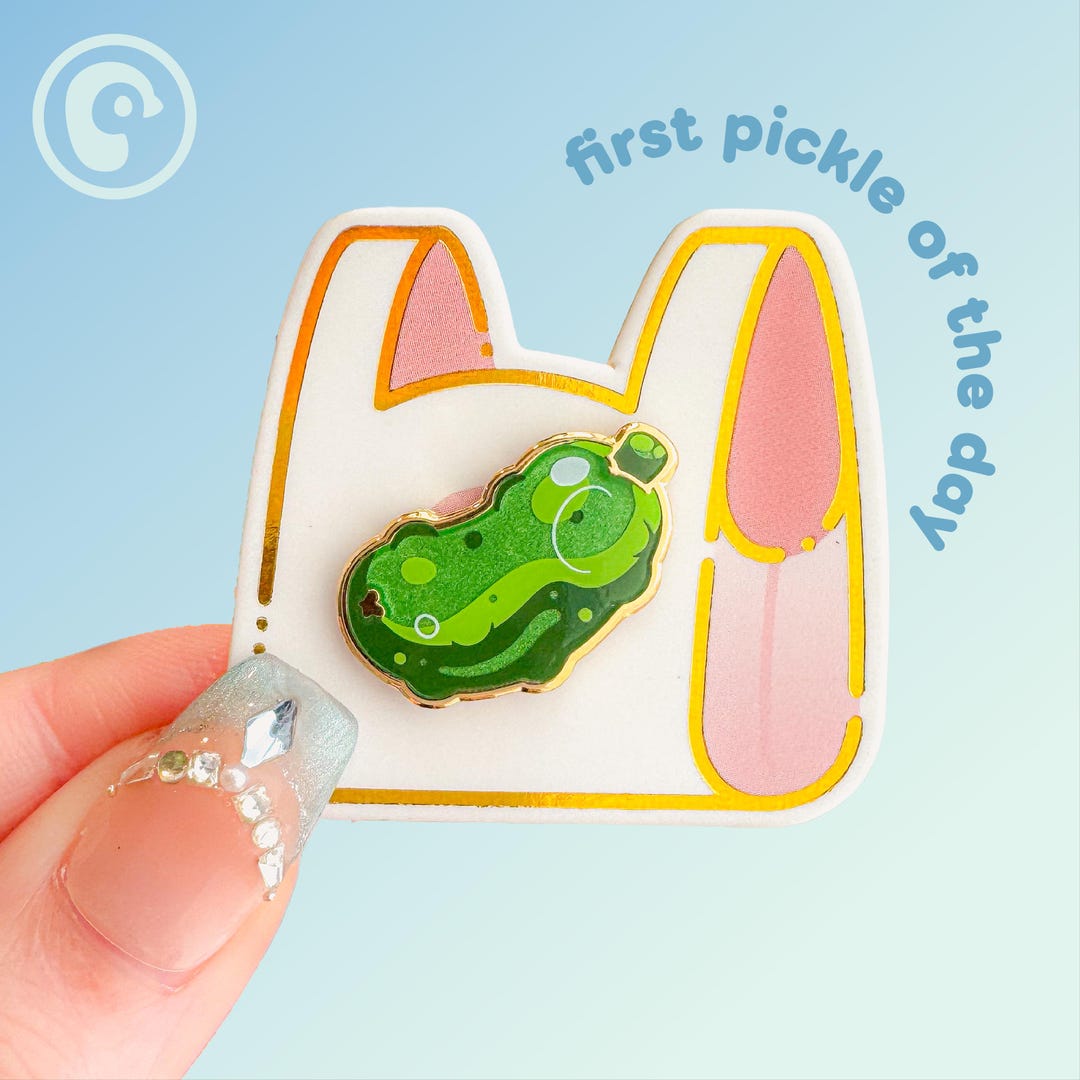Pickle Enamel Pin - Food Lover Veggie Accessory for Reusable Grocery ...