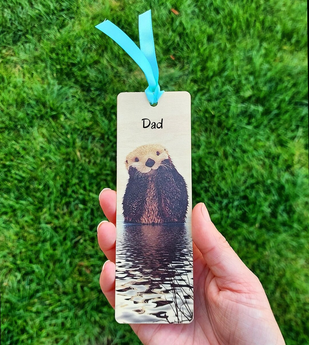 Wooden Bookmark Father's Day Otter - Etsy UK