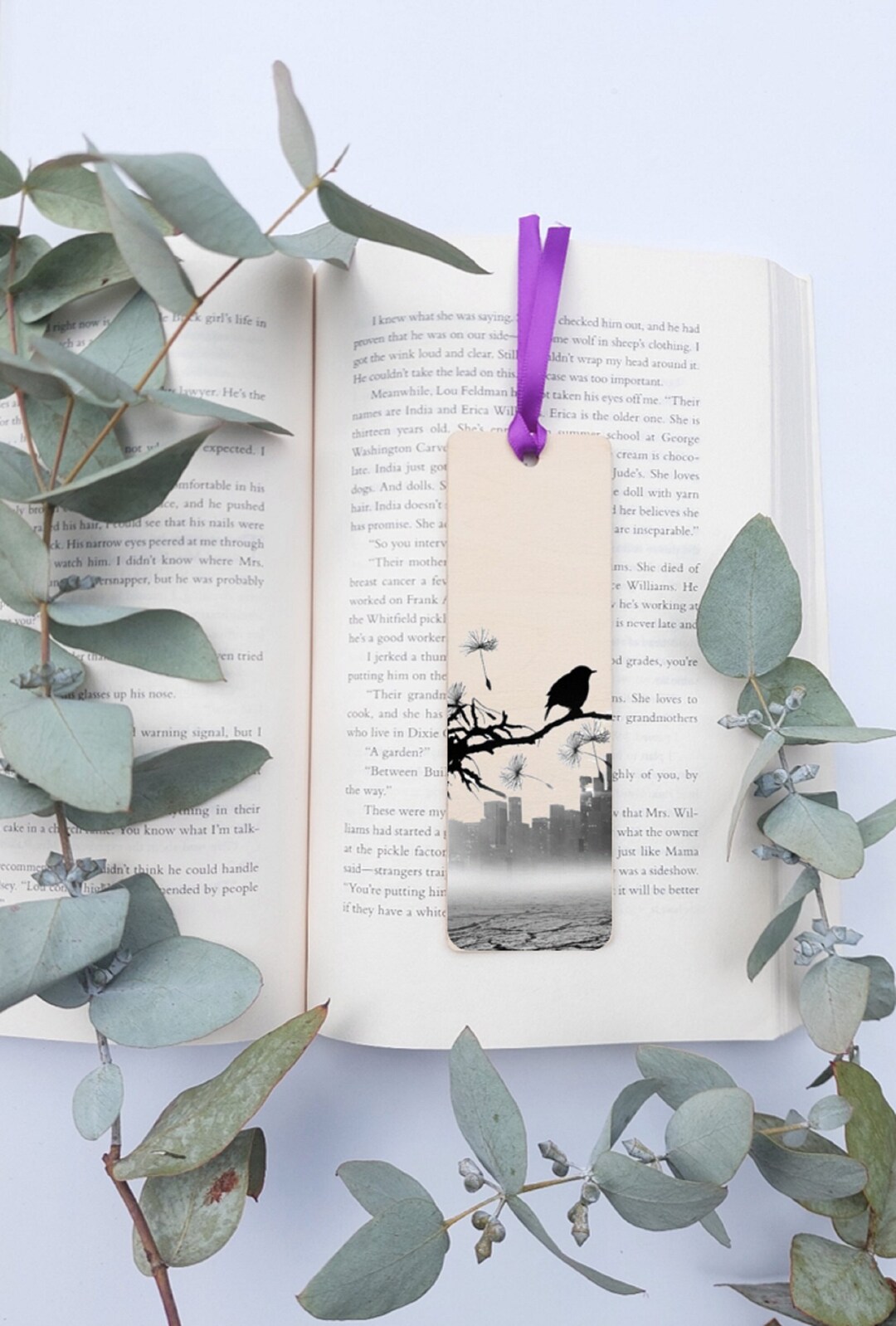 Wooden Bookmark Blackbird City Skyline - Etsy