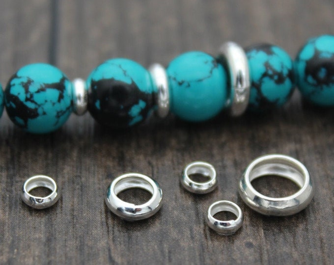4MM/6MM/8MM Sterling Silver Rondelle Beads,silver Ring Beads,silver ...