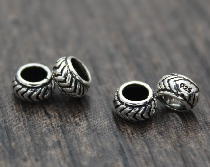 4MM/6MM/8MM Sterling Silver Rondelle Beads,silver Ring Beads,silver ...