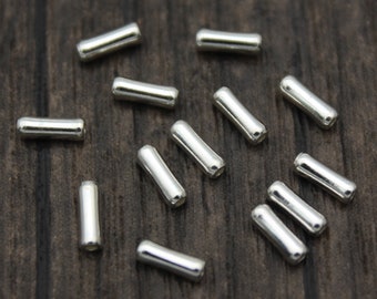 20 Sterling Silver Small Tube Beads, 925 Silver Bulk Tubular Beads for ...