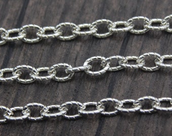 Sterling Silver Small Drawn Cable Chain, Rectangle Cable Chains, Bulk ...