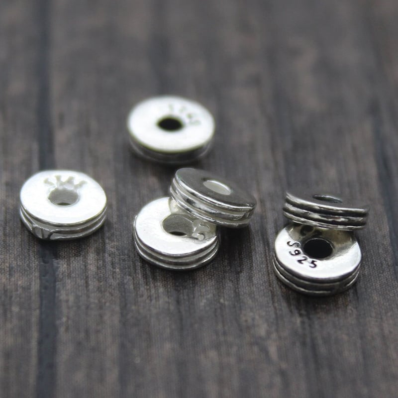 Flat Silver Disc Beads - Etsy UK