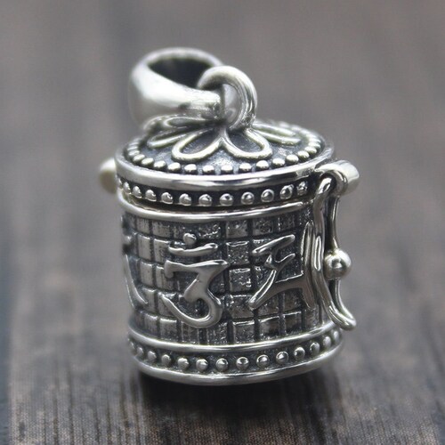 Sterling Silver Om Locket Pendant Heavy 925 Silver Prayer - Etsy