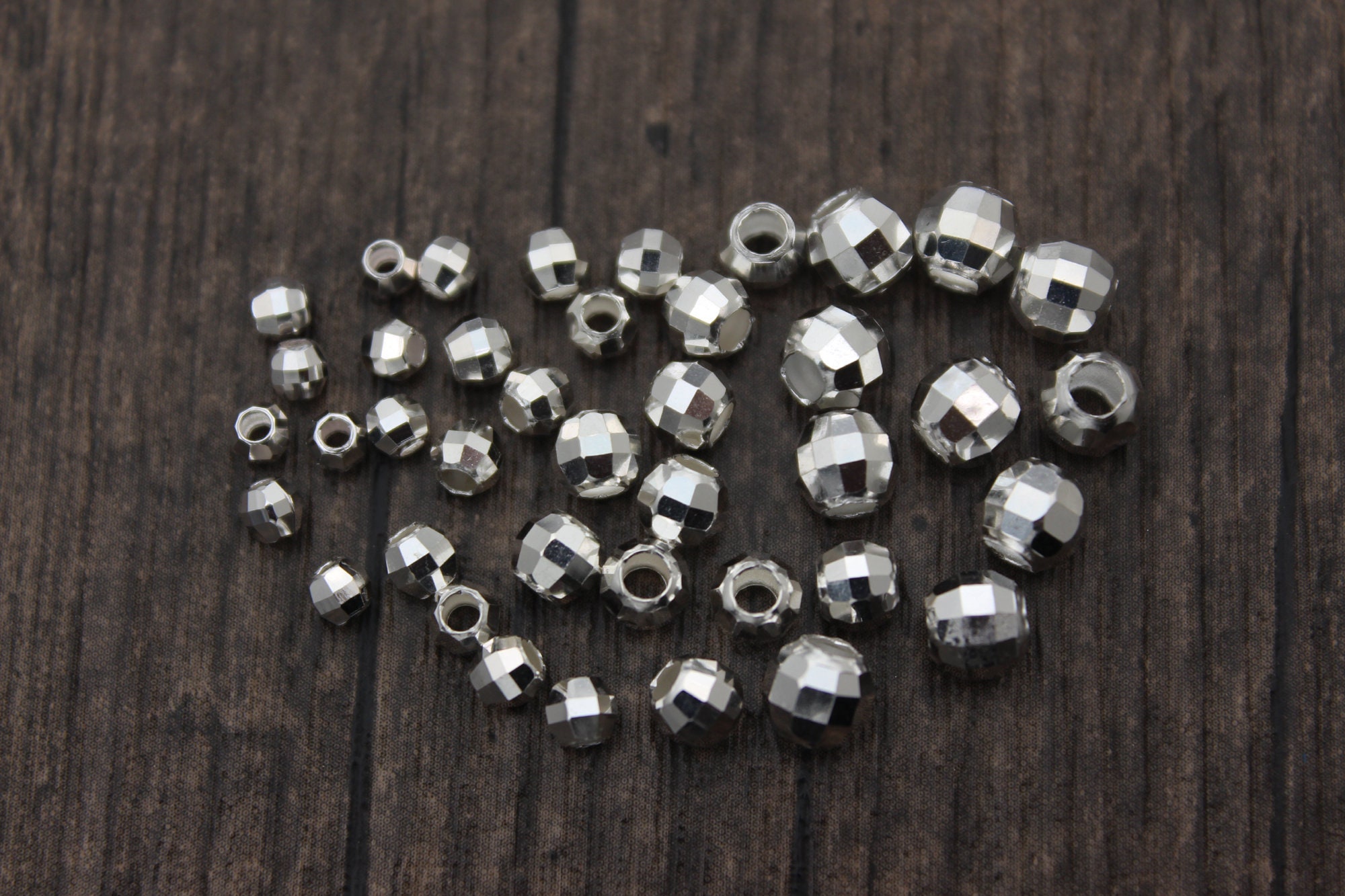 Sterling Silver Faceted Beads3mm 4mm 5mm 6mm Silver - Etsy