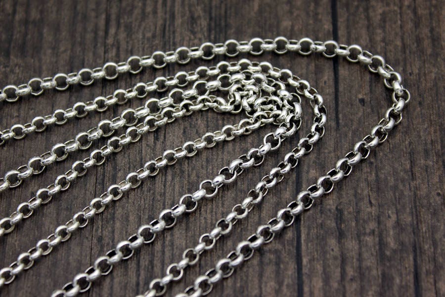 Sterling Silver Rolo Chain3.5 Mm 4mm Rolo Necklace18 20 22 - Etsy